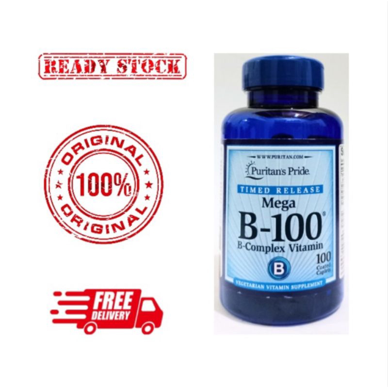 Jual Puritans Pride B 100 Mega B Complex Vitamin Timed Release 100 Caplets | Shopee Indonesia