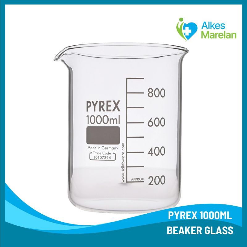 Jual PYREX - Beaker Glass Pyrex 1000 ml / Beaker Low Form / Gelas Kimia 1000 ml Pyrex | Shopee ...