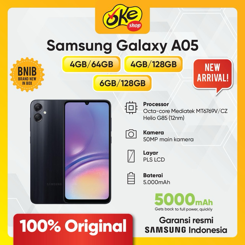 Jual Samsung Galaxy A05 LTE 4/64GB 4/128GB 6/128GB - Garansi Resmi | Shopee Indonesia