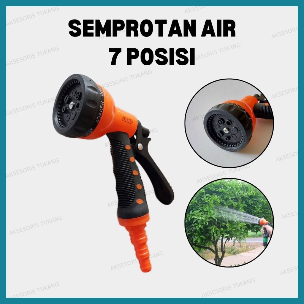 Jual Semprotan Air Hose Nozzle 7 Posisi Palazzo Semprot Taman Tanaman ...