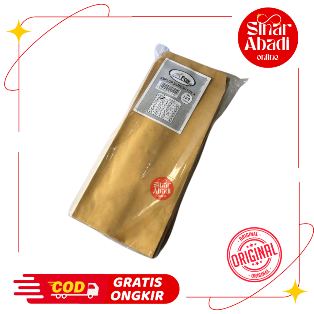 Jual AMPLOP COKLAT SAMSON FOX A 11 X 24 CM ( KABINET ) | Shopee Indonesia