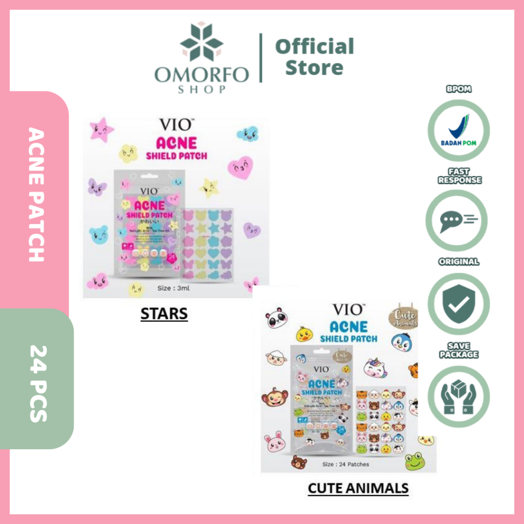 Jual ️Omorfo ️Vio Acne Shield Patch | Stars | Circle | Mochi Moji ...