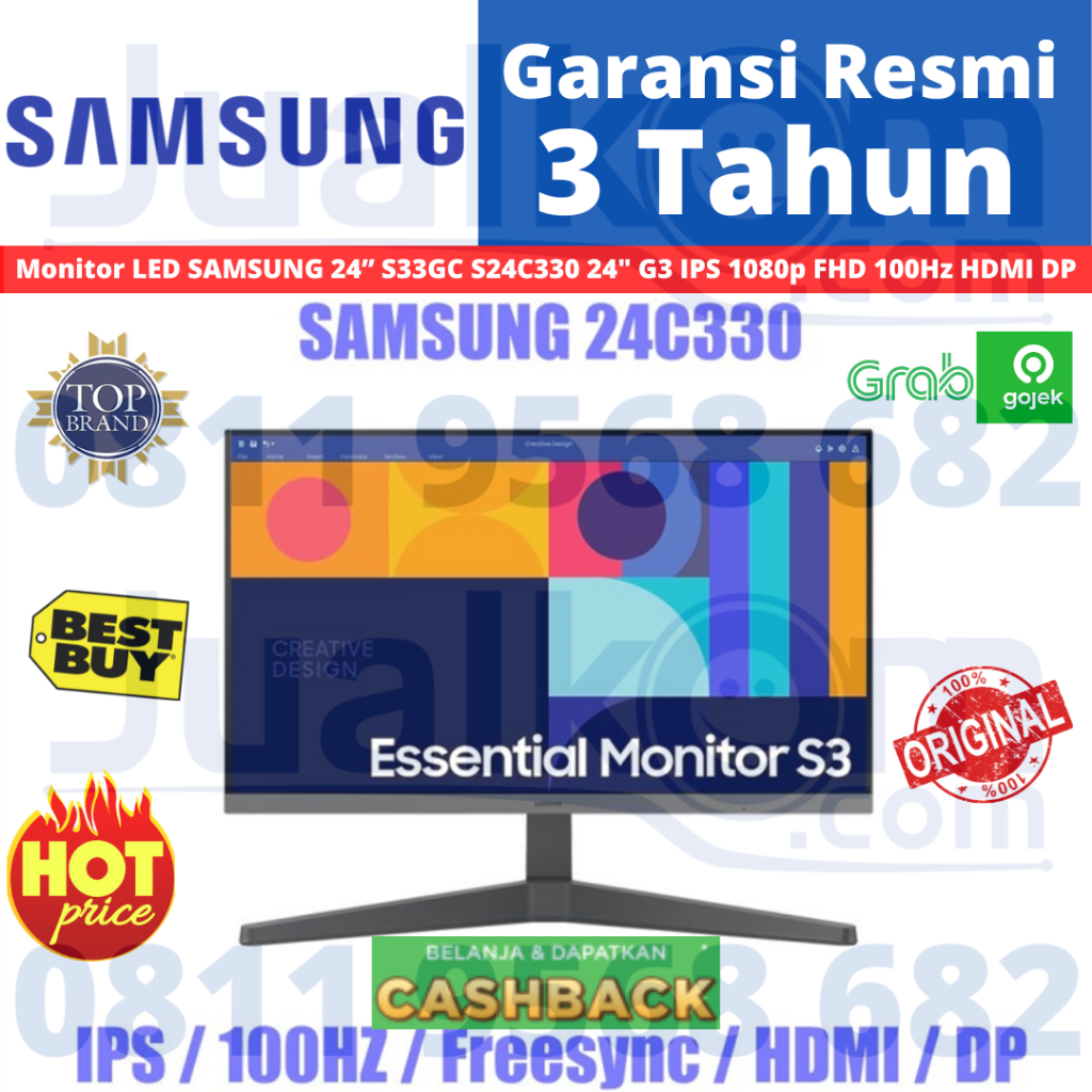 Jual Monitor LED SAMSUNG 24” S33GC S24C330 24" G3 IPS 1080p FHD 100Hz ...