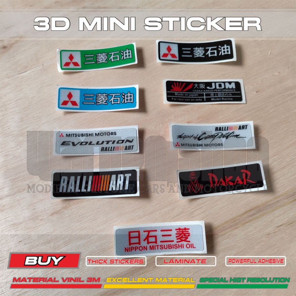 Jual STICKER MINI 3D CBU MITSUBISHI AND TUNED | Shopee Indonesia