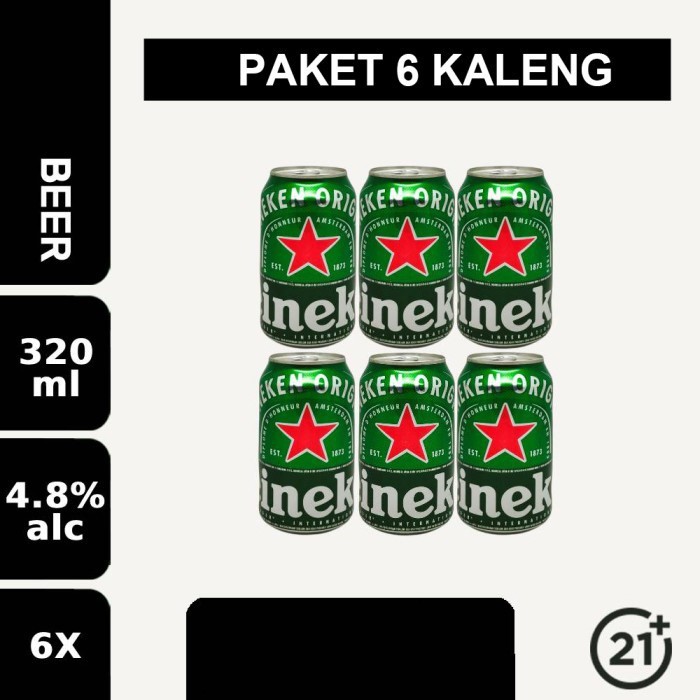 Jual Beer Bir Heineken Kaleng 320 ml ( Paket 6 Kaleng ) - Minuman Anak ...