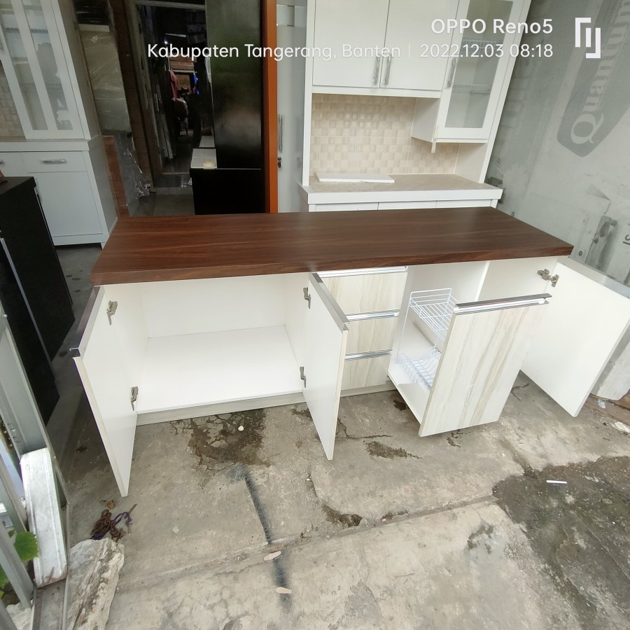 Jual kitchen set bawah lemari dapur rak kompor rak serbaguna HPL ...