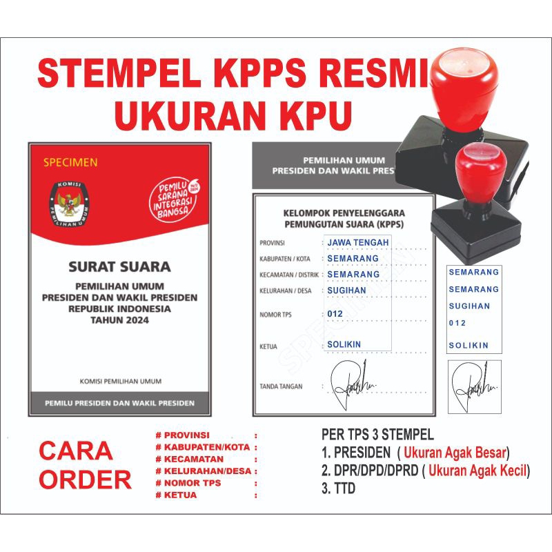 Jual STEMPEL KPPS Free Tinta 5 ML STEMPEL SURAT SUARA STEMPEL TPS | Shopee Indonesia
