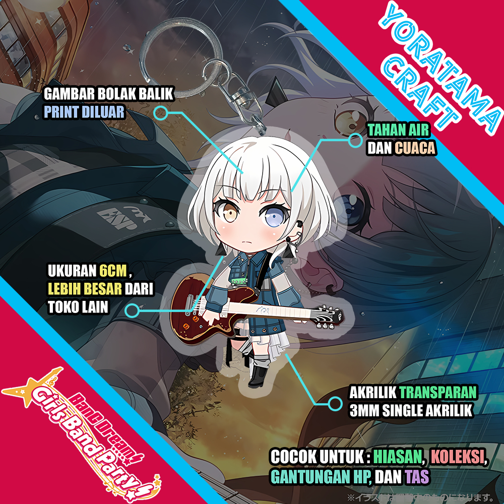 Jual Gantungan Kunci Raana MyGO Bang Dream, Keychain Anime Lucu ...