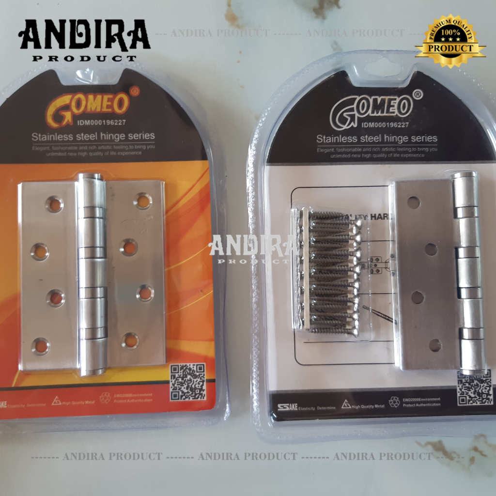 Jual GOMEO Door Hinge Stainless Stell 4" inch - Engsel Pintu Rumah ...