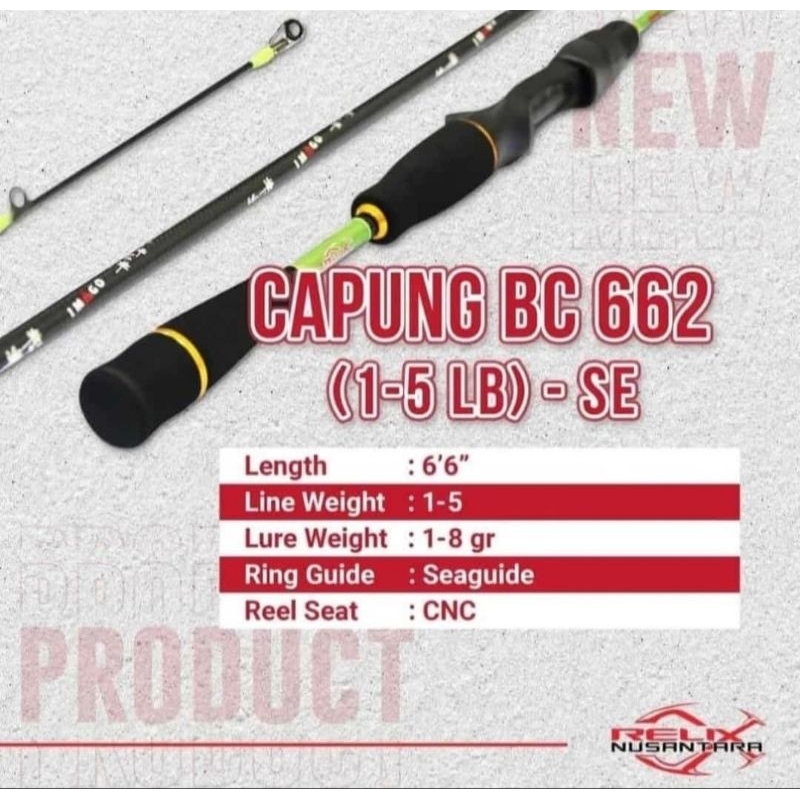 Jual Joran Capung BC 662 UL Relix Nusantara Line 1-5 lb Lure Wt 1-8 ...