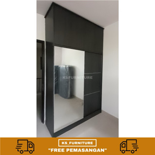 Jual LEMARI SLIDING DOOR SUPER MINIMALIST (free pemasangan) | Shopee ...