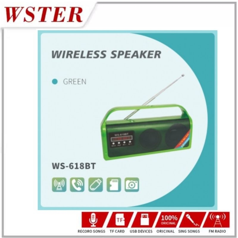 Jual WSTER Original Speaker Karaoke microphone Bluetooth wireless WS ...