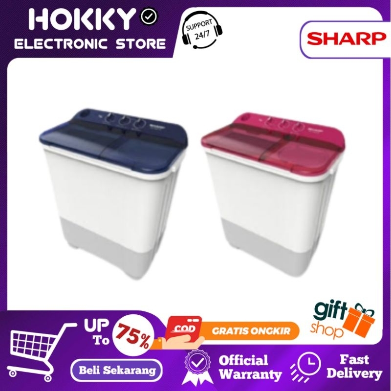 Jual SHARP EST-75NT MESIN CUCI TWIN TUBE 7.5KG EST75NT 2 TABUNG GARANSI ...