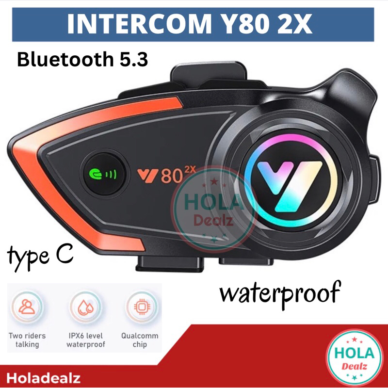 Jual INTERCOM Y80 2X BLUETOOTH HELM HEADSET Y80 INTERCOM HELM Y80 2X ...