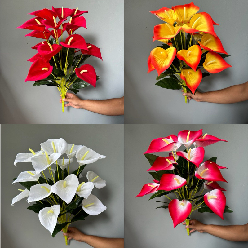Jual BUNGA ARTIFICIAL ANTHURIUM BESAR 18CABANG | Shopee Indonesia