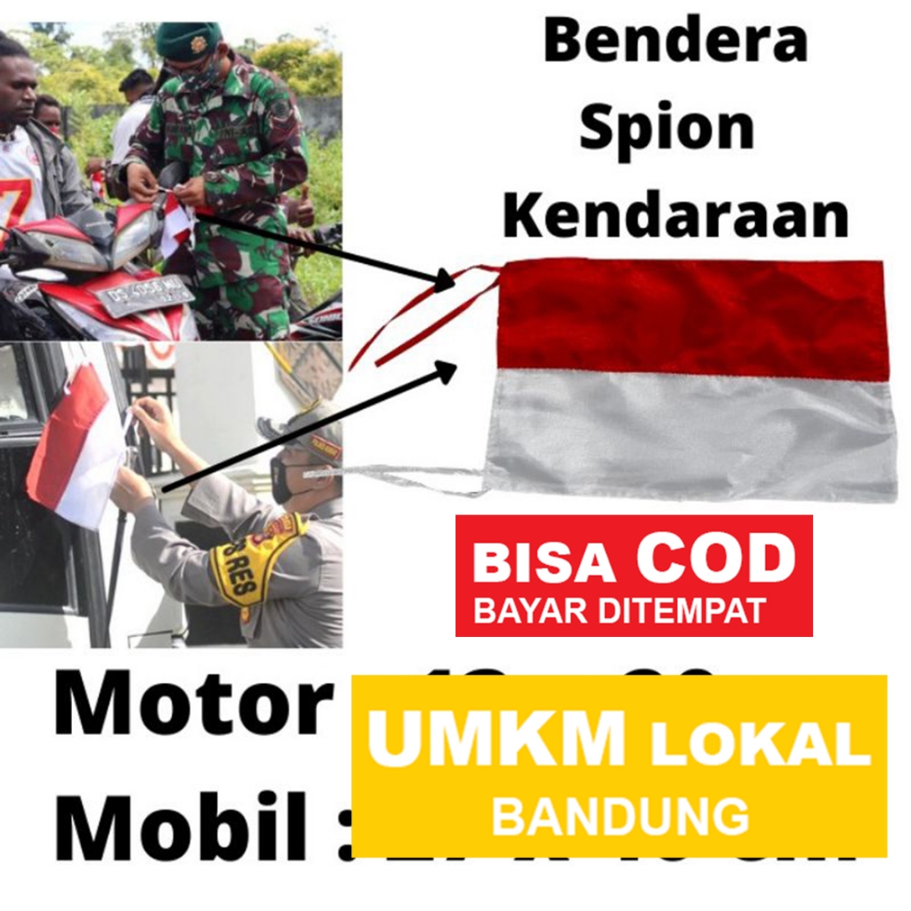 Jual Bendera Merah Putih - untuk Kendaraan Motor / Unyil Kecil / Mobil ...