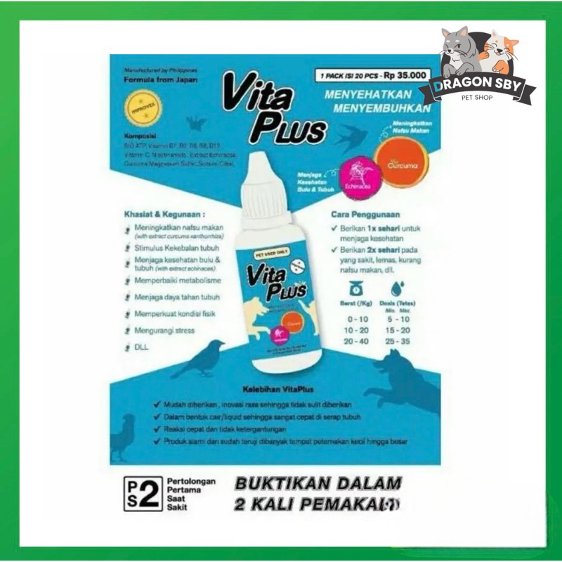 Jual Vitaplus vitamin kucing anjing kelinci 30ml jaminan asli 1000% | Shopee Indonesia