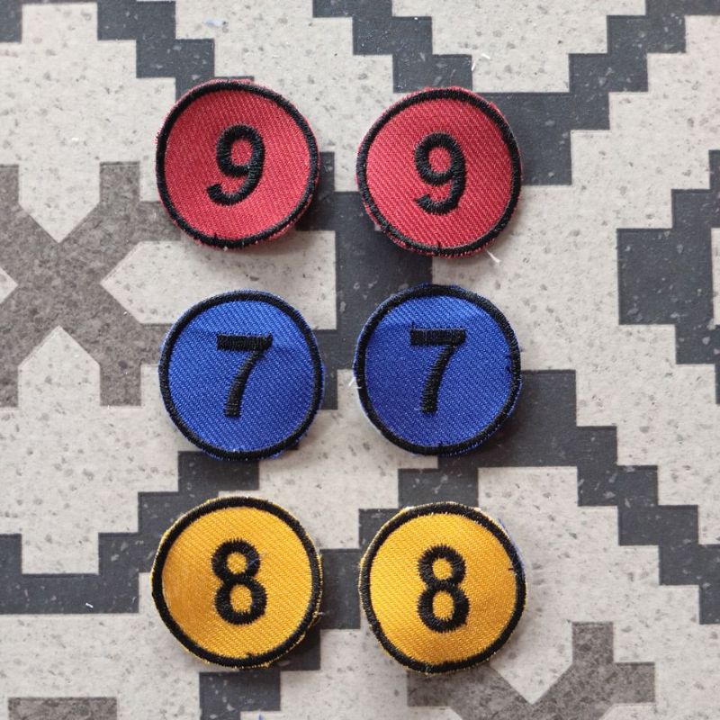 Jual TANDA KELAS | LOGO KELAS BORDIR BULAT 7,8,9 | Shopee Indonesia