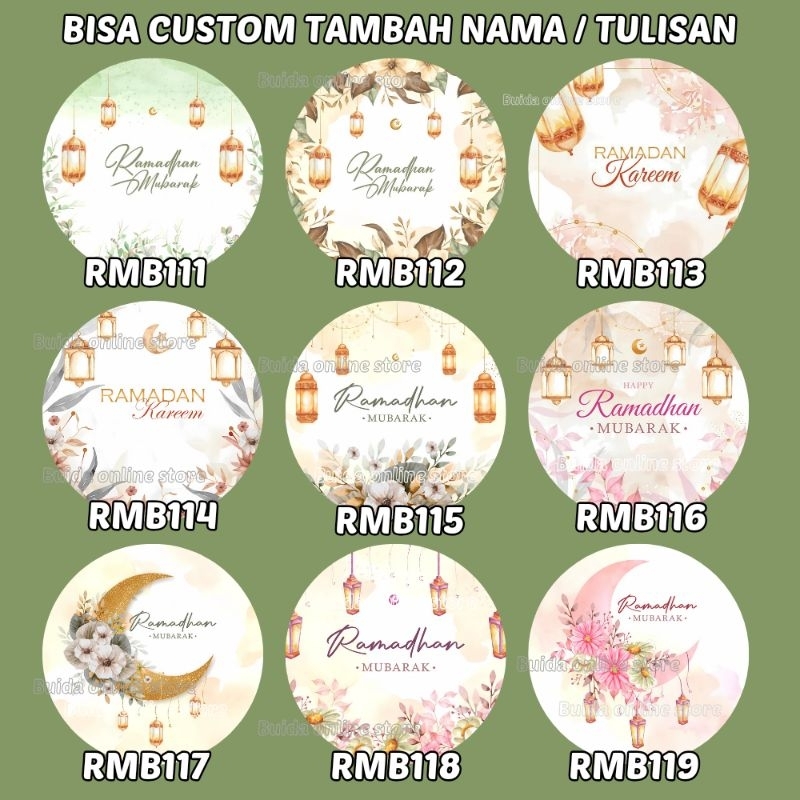 Jual Label Sticker Stiker Kartu Ucapan hangtag bulat Happy Ramadhan ...