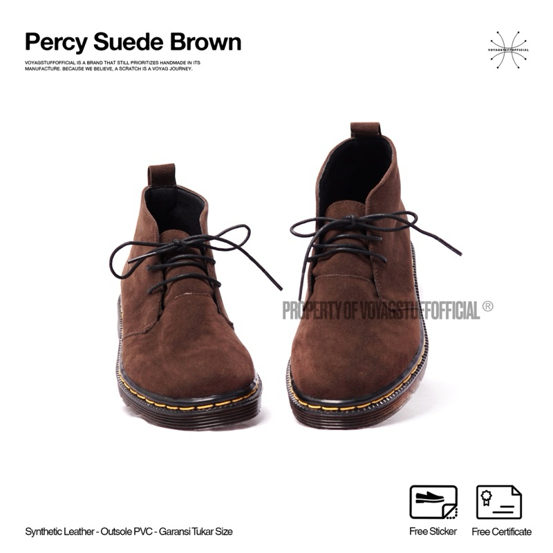 Jual Voyagstuffofficial - Percy Boots 2Hole Suede Brown Pria | Shopee ...