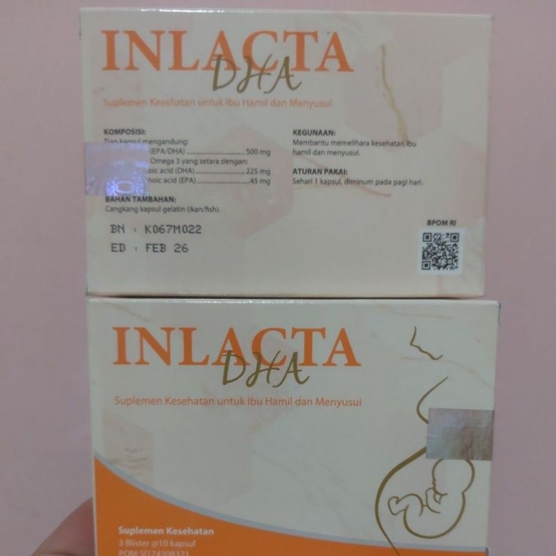 Jual INLACTA DHA per box isi 30 capsul/EXP FEBRUARI 2026/KEMASAN BARU ...