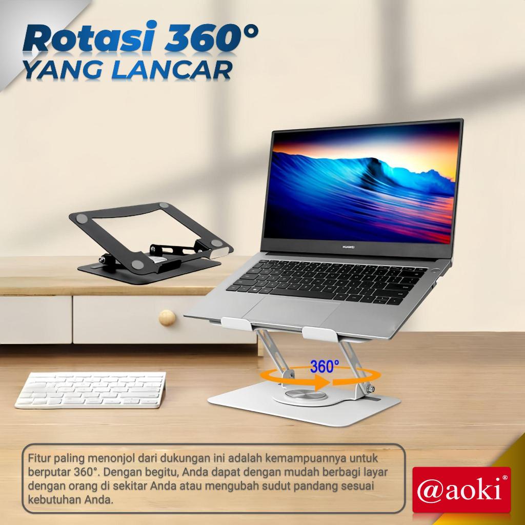 Jual AOKI Laptop Stand dengan 360° Rotasi Base, Penstabil Komputer Ergonomis untuk Meja ...