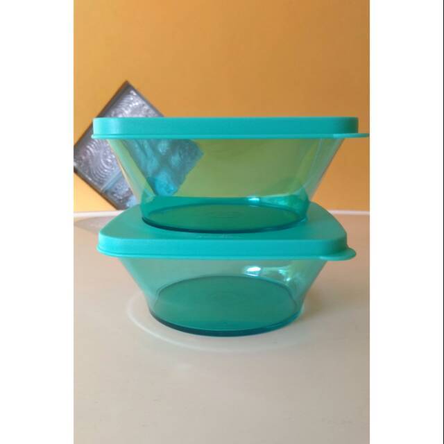 Jual TUPPERWARE Clear Bowl Square Tempat Makan Kontainer 620ml | Shopee ...