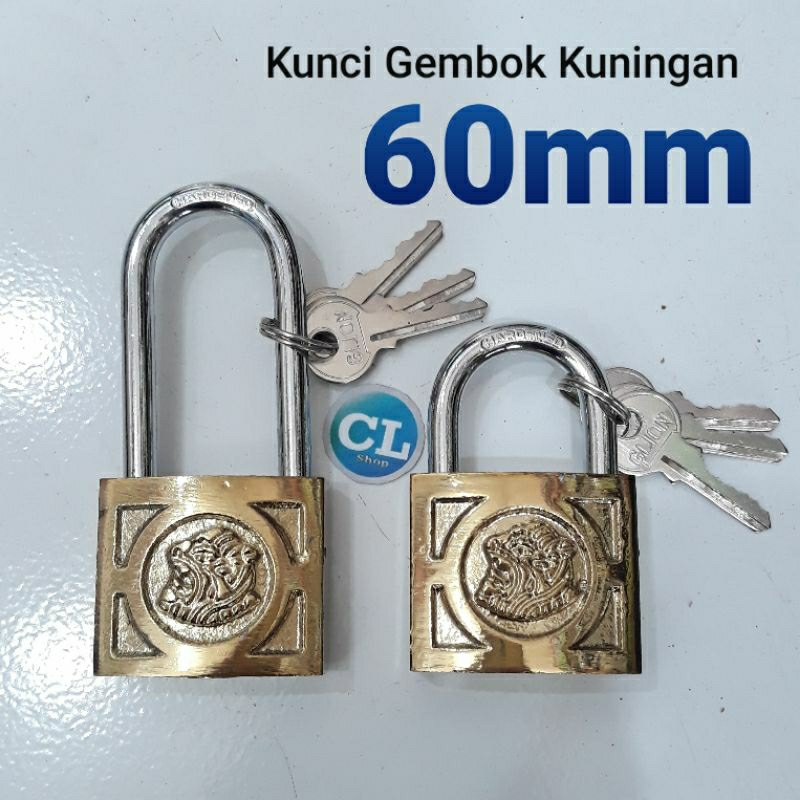 Jual 60mm KUNCI GEMBOK KUNINGAN leher panjang pendek 60 anak konci ...