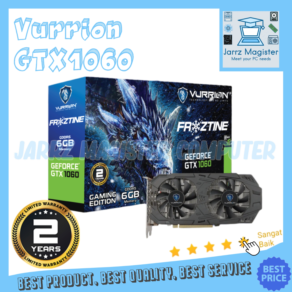 Jual VGA Nvidia GeForce Vurrion Gtx 1060 6GB DDR5 192 Bit | VGA Card ...