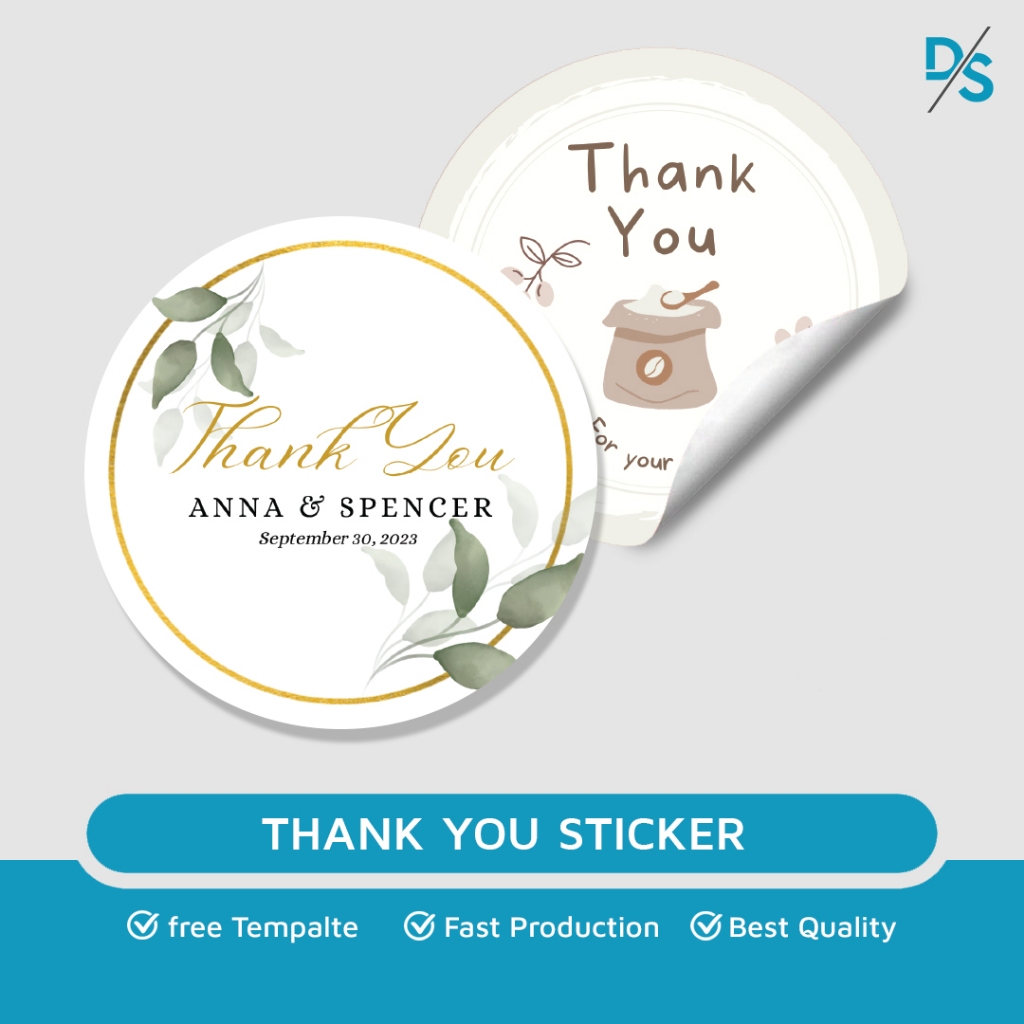 Jual DSPRINTING - Thank You Sticker Chromo / Label / Stiker Terima ...