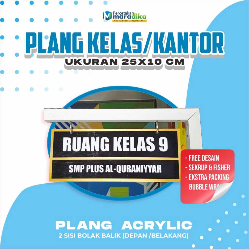 Jual 10CM x 25CM Plang Kelas Plang Ruangan Akrilik Acrilyc 10CM x 25CM ...