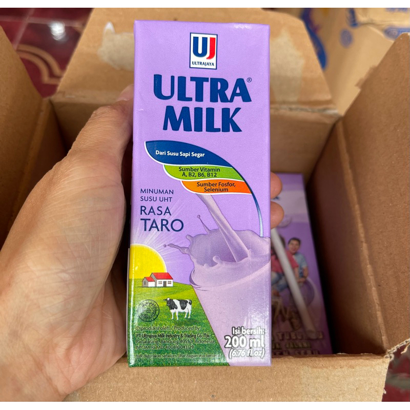 Jual agen distributor minuman ringan susu ultra milk taro uht 200ml ...