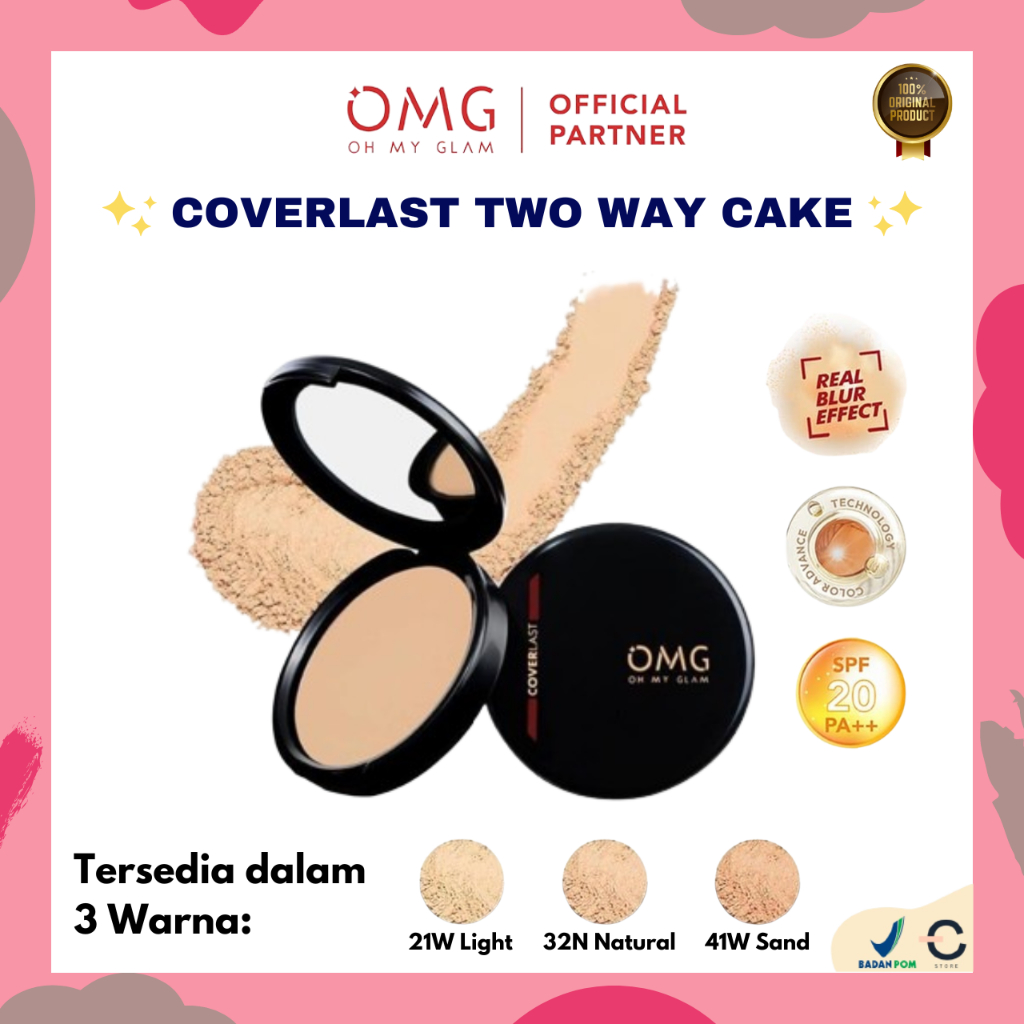 Jual [ORI BPOM] OMG Oh My Glam Coverlast Two Way Cake SPF 20 PA+++ 12 g ...