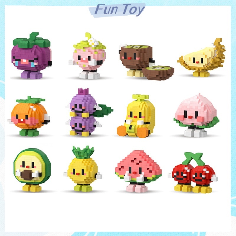 Jual FUN TOYS Mini Bricks Toys Fruit Buah Building Block Nano 3D Mainan ...