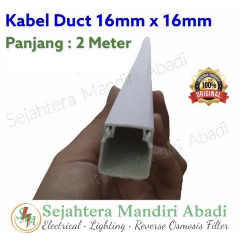 Jual Kabel Dak Ducting Cable 16mmx16mm Putih Tutup Panjang 2 Meter ...