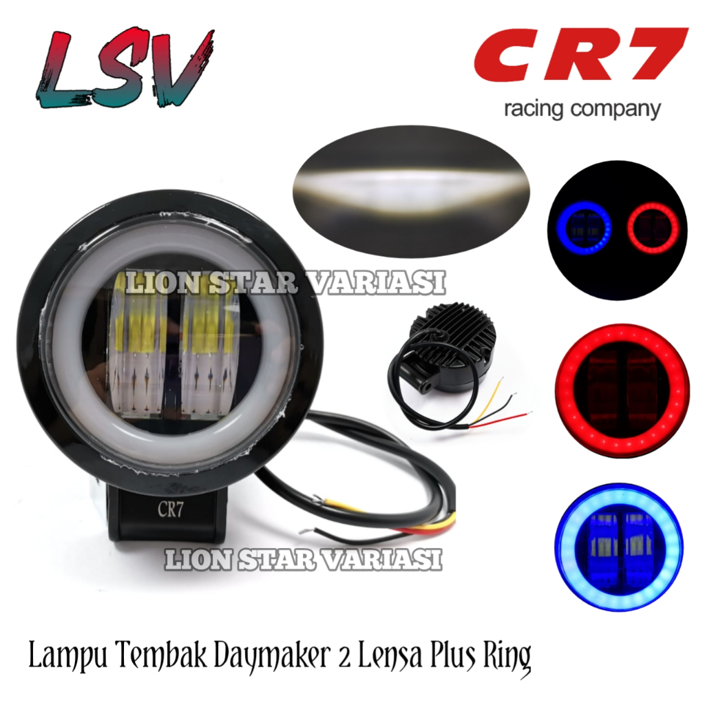Jual Lampu Tembak LED Daymaker 2 Mata Cree CWL 2 Lensa Plus Ring Angel ...