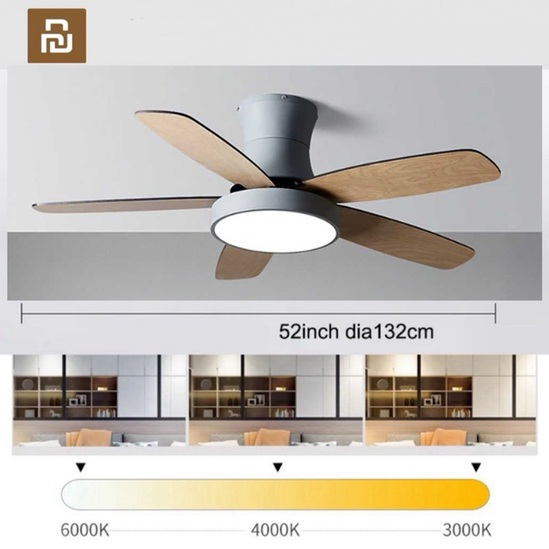 Jual Kipas Angin Gantung Plafon Ceiling Fan 52 Inch 2 in 1 Lampu LED ...