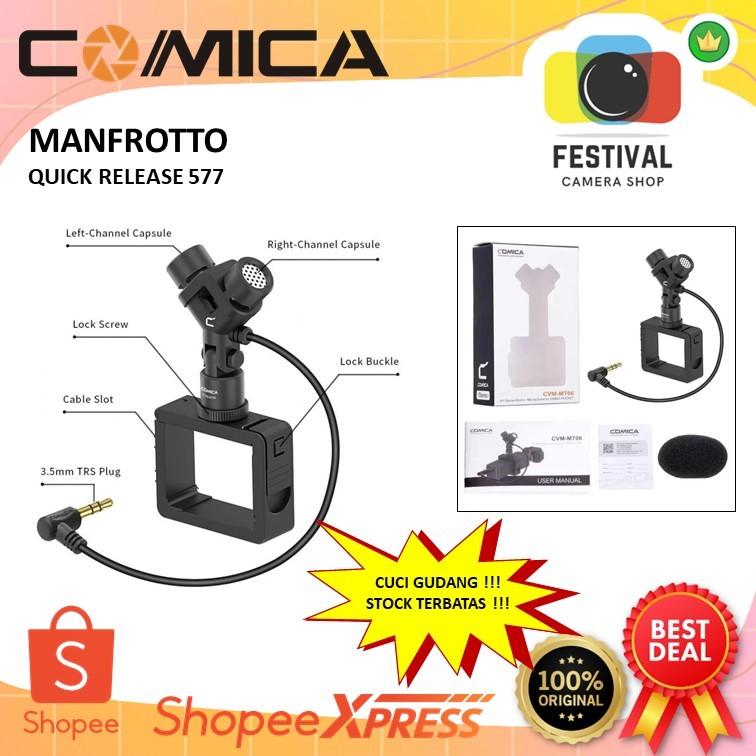 Jual Comica CVM-MT06 Camera Mount Stereo Microphone For DJI Osmo Pocket ...