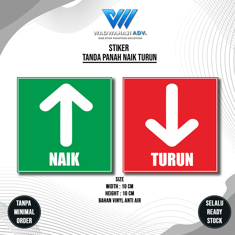 Jual STIKER NAIK TURUN | STIKER PETUNJUK ARAH | Shopee Indonesia