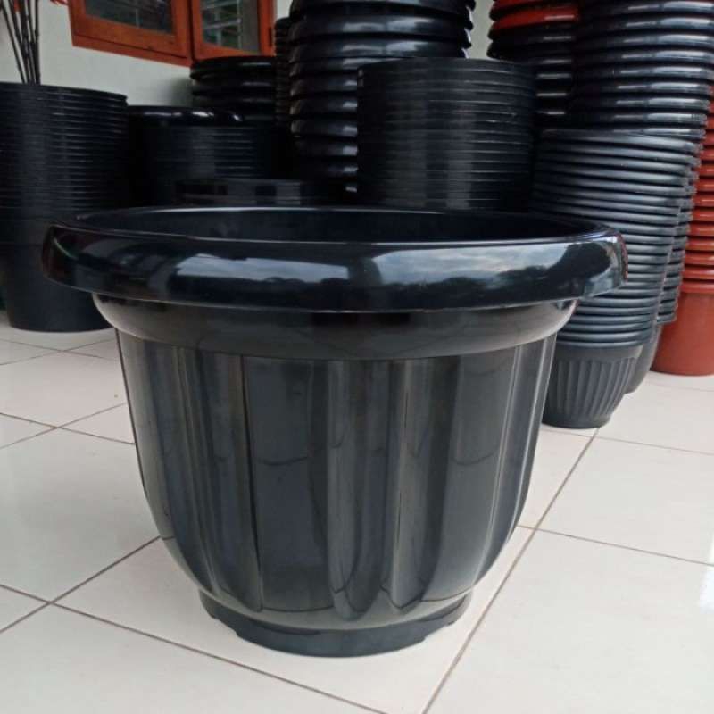 Jual Pot Hitam Tanaman Bunga Hitam Polos 50 cm | Shopee Indonesia