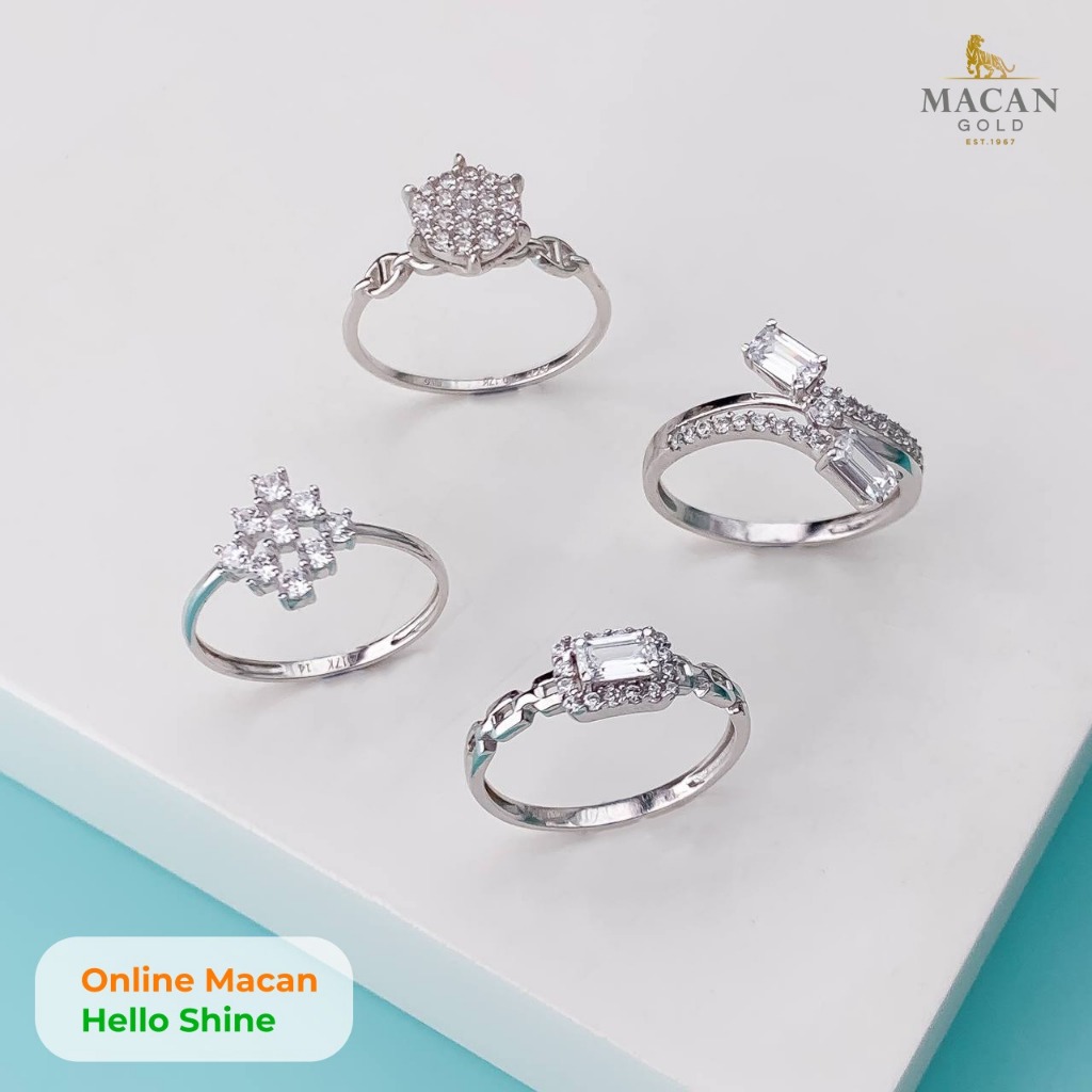 Jual White & Rose Gold for Diamond Look Ring - Cincin Putih Model 002 ...