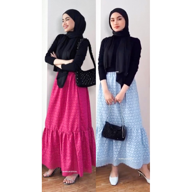 Jual SUMMER SKIRT | ROK BRUKAT ZARA FULL FURING | ROK FUSCHIA | ROK ...