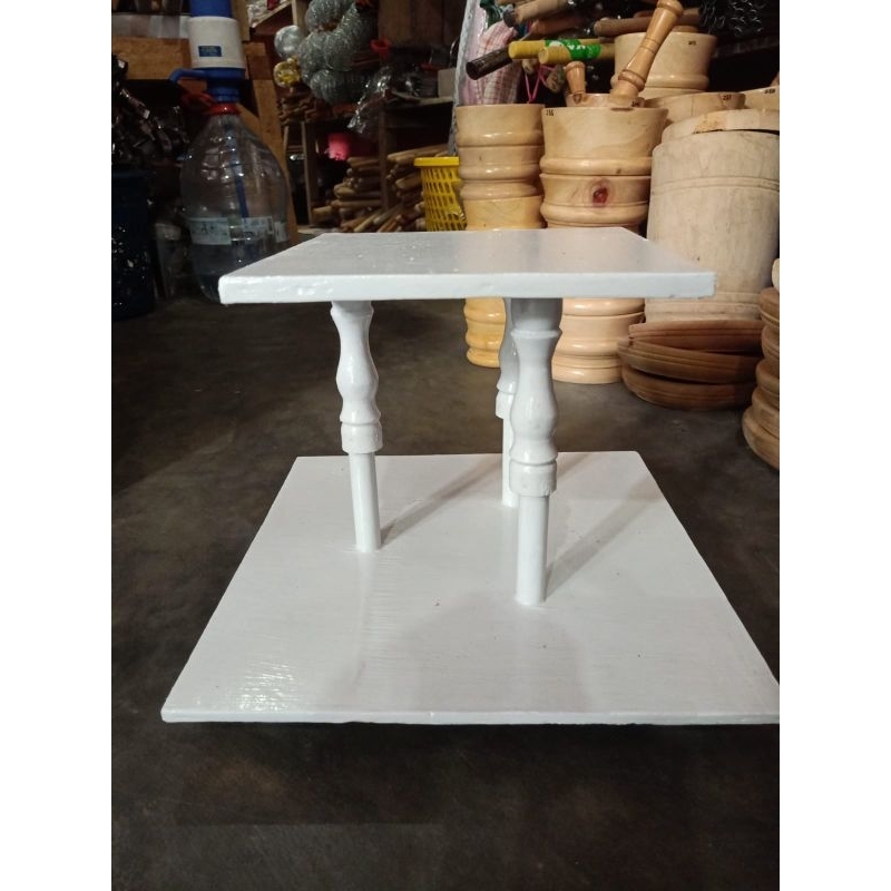 Jual Meja kue rak tempat kue pengantin ulang tahun susun 2 KOTAK ...