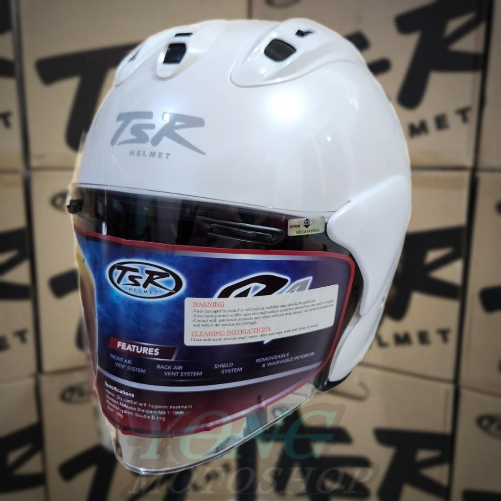 Jual Helm TSR VZ RAM Putih Glass White Original Half Face TSR Helmet ...