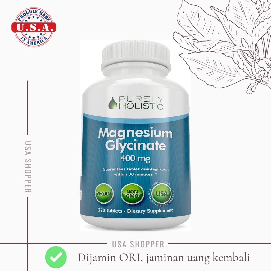 Jual [ORI USA] Purely Holistic Magnesium Glycinate 400mg - 270 ...