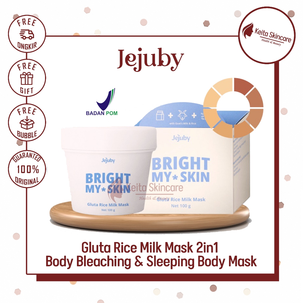 Jual JEJUBY Gluta Rice Milk Mask 2in1 Body Bleaching & Sleeping Body ...