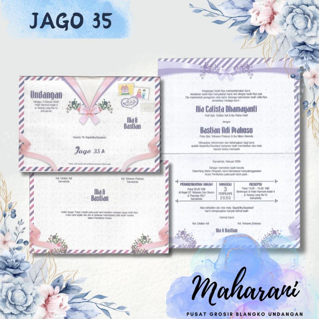 Jual Blangko undangan atau kertas undangan pernikahan merek JAGO 35 ...