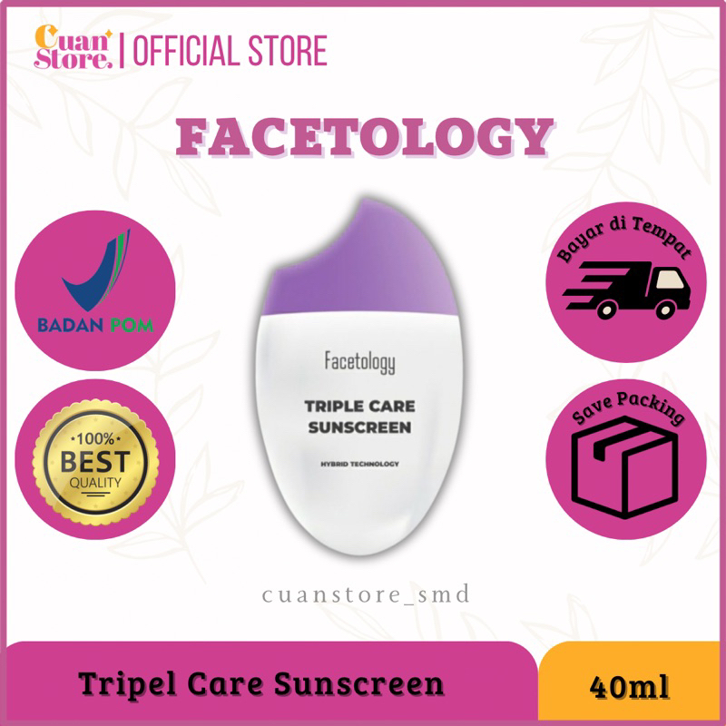Jual READY STOCK! FACETOLOGY Triple Care Sunscreen SPF 40 PA+++ 40ml ...
