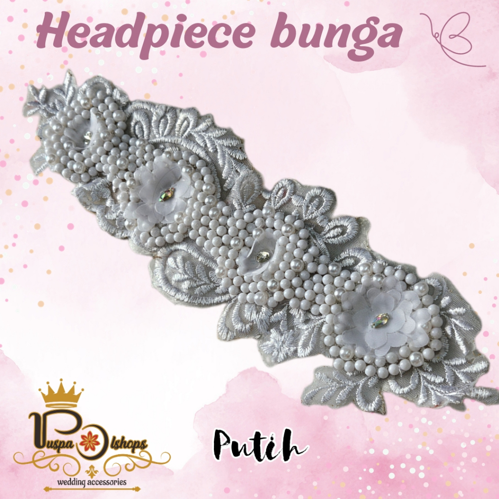 Jual HEADPIECE MUTIARA BUNGA HEADPIECE HIJAB PENGANTIN | Shopee Indonesia