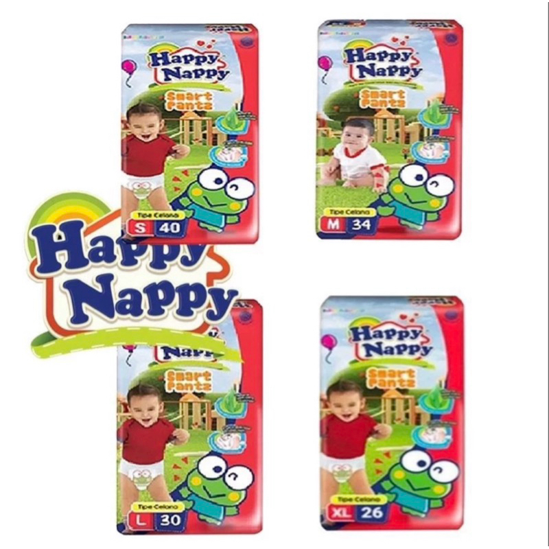 Jual Happy Nappy Baby Diaper NB-S40 / M32 / L28 / XL24 | Shopee Indonesia